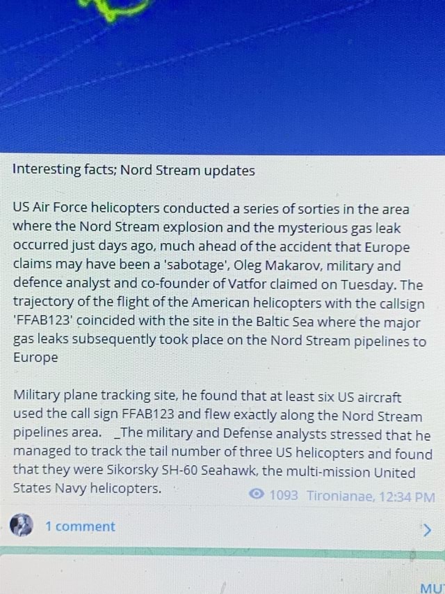 Interesting facts; Nord Stream updates US Air Force helicopters ...
