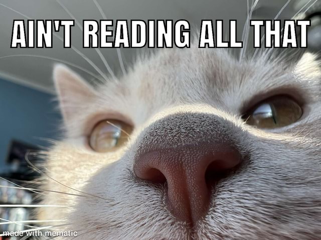 AIN'T READING ALL THAT - iFunny