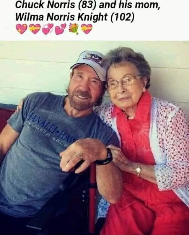 Chuck Norris (83) and his mom, Wilma Norris Knight (102) - America’s ...