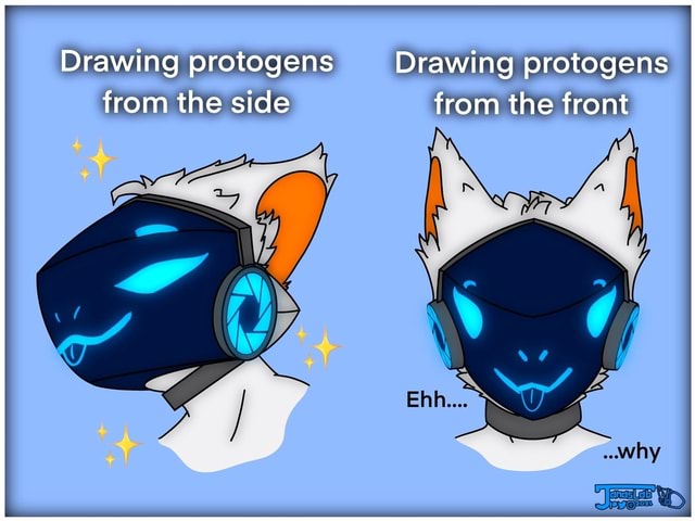 Drawing protogens Drawing protogens from the side from the front - iFunny