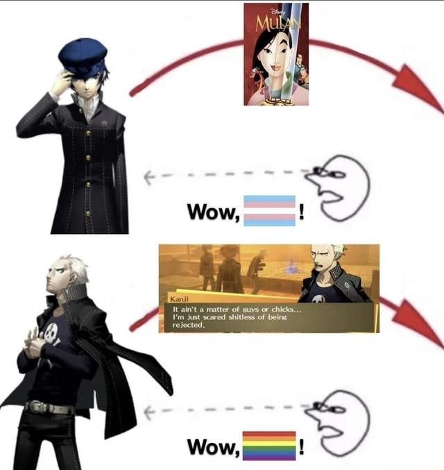 I hate it how people say that Kanji is Gay or that Naoto is Trans. Like ...