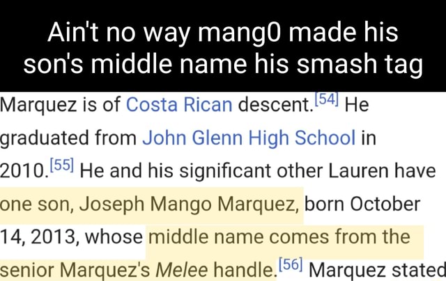 Ain't no way mangO made his son's middle name his smash tag Marquez is ...