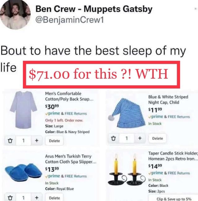 Ben Crew Muppets Gatsby Bout to have the best sleep of my life I $71.00 ...