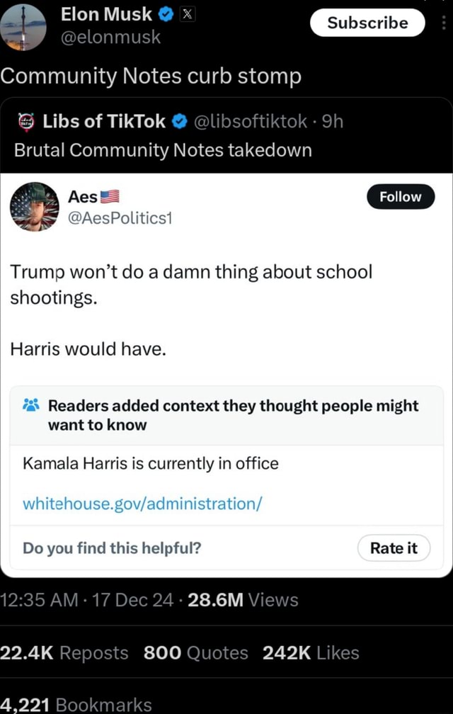 Elon Musk elonmusk Community Notes curb stomp Lilos of TikTok ...