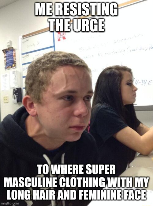 Eggirl - ME .RESISTING TO WHERE SUPER MASCULINE CLOTHING WITH MY LONG ...