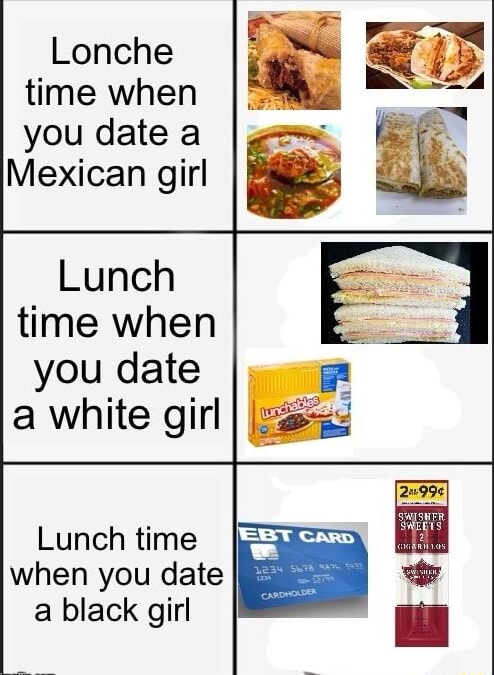 Lonche time when you date a Mexican girl Lunch time when you date I a ...