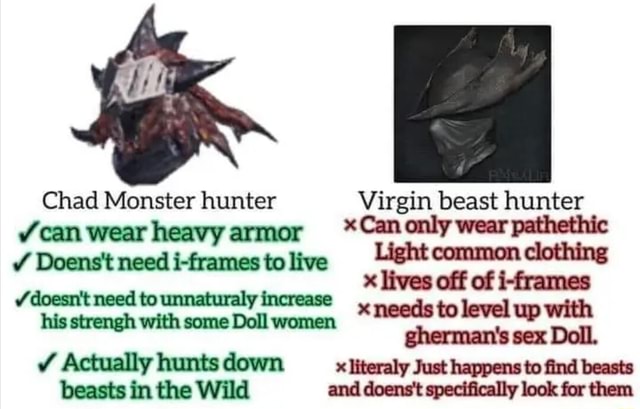 Chad Monster hunter Virgin beast hunter /can wear heavy armor *Canonly ...