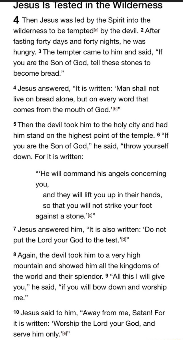JESUS Is lested in the Wilaerness 4 Then Jesus was led by the Spirit ...