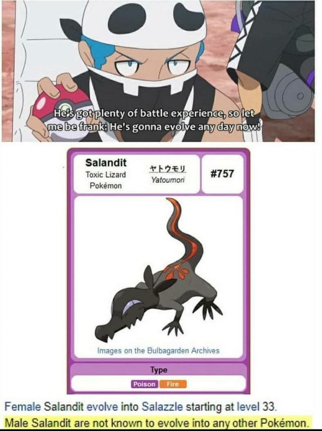 Toxic Lizard Pokémon 7!: h:? £2.11 Yatoumon Female Salandit evolve into ...