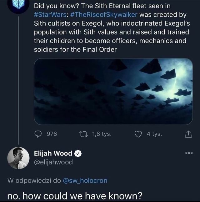 Did you know? The Sith Eternal fleet seen in #StarWars: # ...