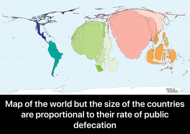 Map of the world but the size of the countries are proportional to ...