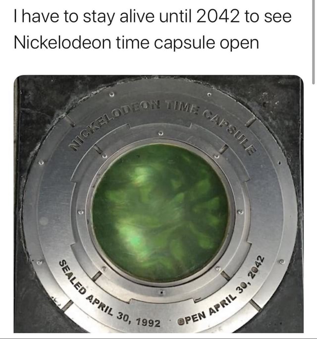 I have to stay alive until 2042 to see Nickelodeon time capsule open ...