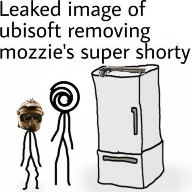 Leaked image ot ubisoft removing mozzie's super shorty - iFunny