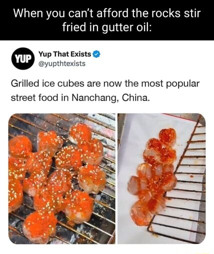 When you can't afford the rocks stir fried in gutter oil: Yup That ...