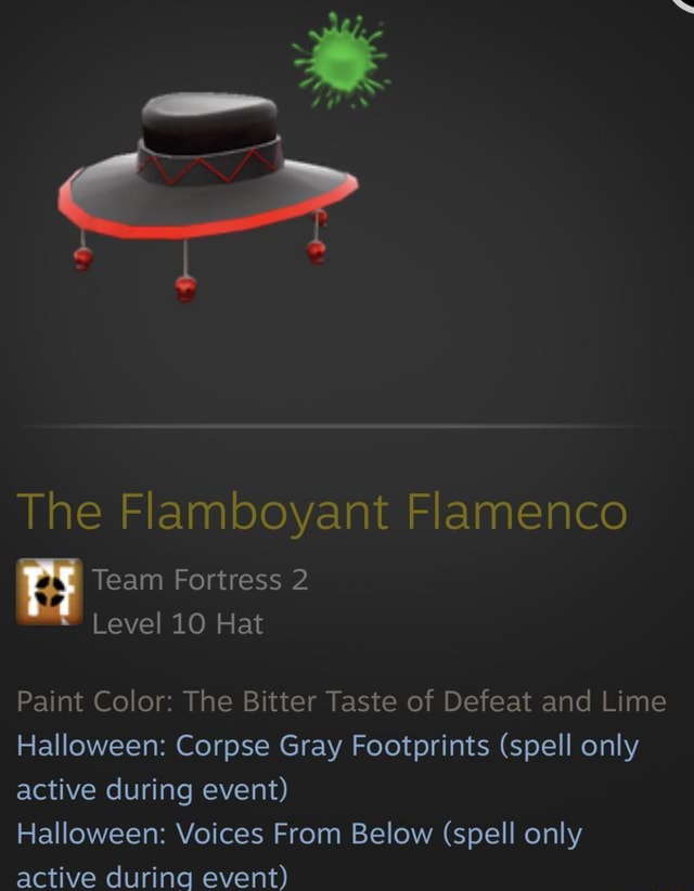 The Flamboyant Flamenco Team Fortress 2 Level 10 Hat Paint Color: The ...