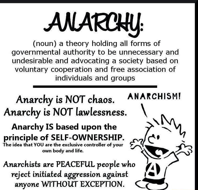 ANARCHY (noun) a theory holding all forms of governmental authority to ...