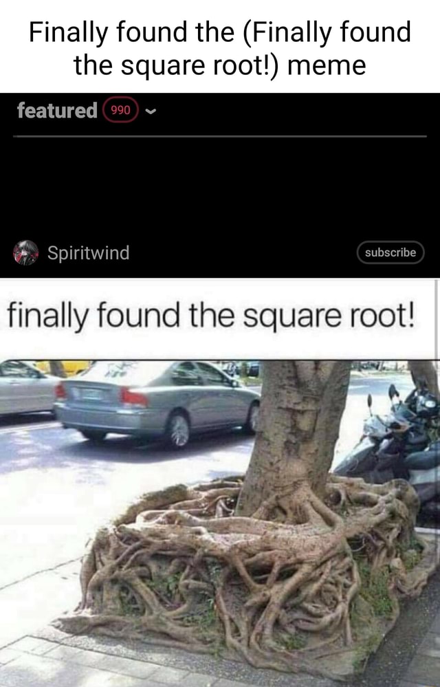 Finally found the (Finally found the square root!) meme featured ...