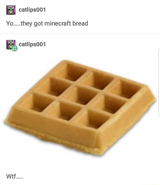 CatlipsOO1 Yo.....they got minecraft bread ª catlipsOO1 - iFunny