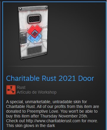 Charitable Rust 2021 Door special, unmarketable, untradable skin for ...