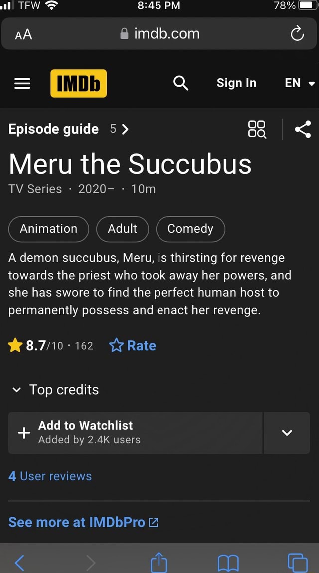 TFWS PM 78% AA @ = IMDb I Q Sign In EN Episode guide 5 >