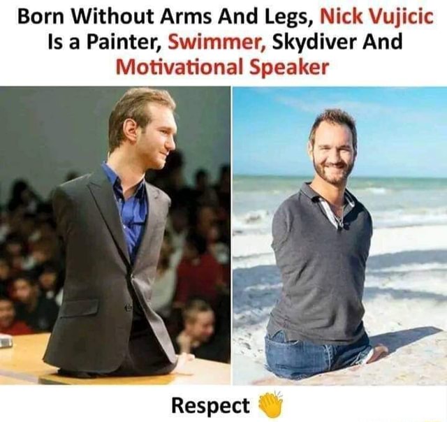 Born Without Arms And Legs Nick Vujicic Is A Painter Swimmer
