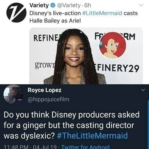 Variety Disney's li Halle Bailey as Ariel Royce Lopez Do you think ...