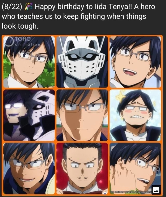 Happy birthday to lida Tenya!! A hero who teaches us to keep fighting ...