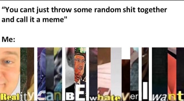 ”You cant just throw some random shit together and call it a meme" - iFunny