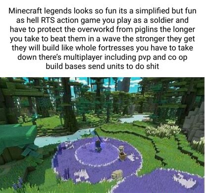 Minecraft legends looks so fun its a simplified but fun as hell RTS ...
