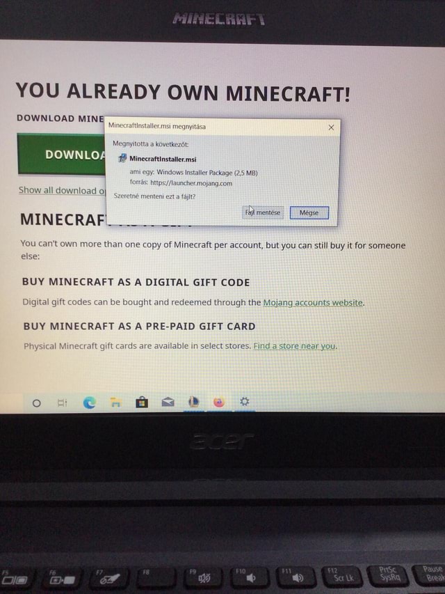 YOU ALREADY OWN MINECRAFT! DOWNLOAD MINE DOWN Minecraftinstaller.msi ...