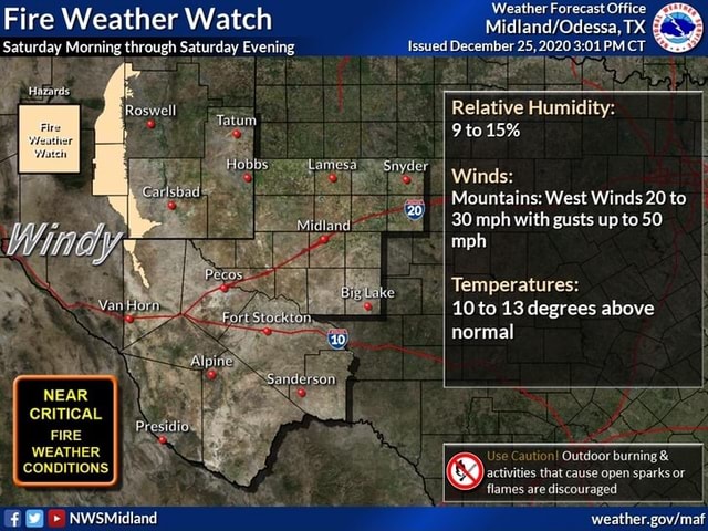 Weather Forecast Office TX Fire Weather Watch Saturday Morning through ...