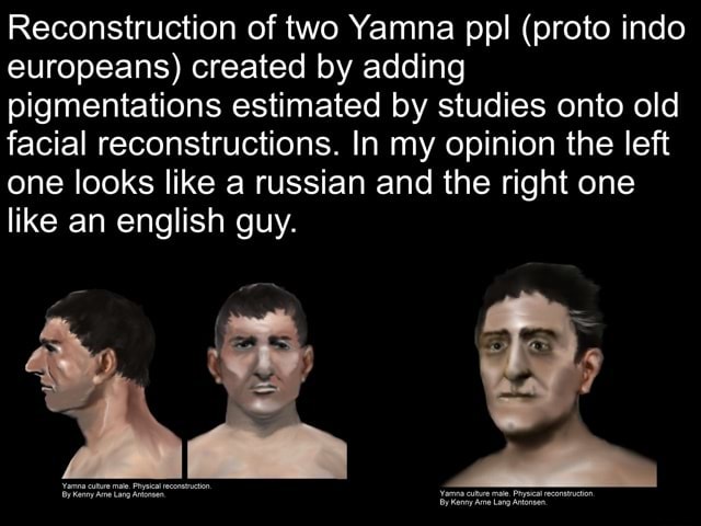 Reconstruction of two Yamna ppl (proto indo europeans) created by ...