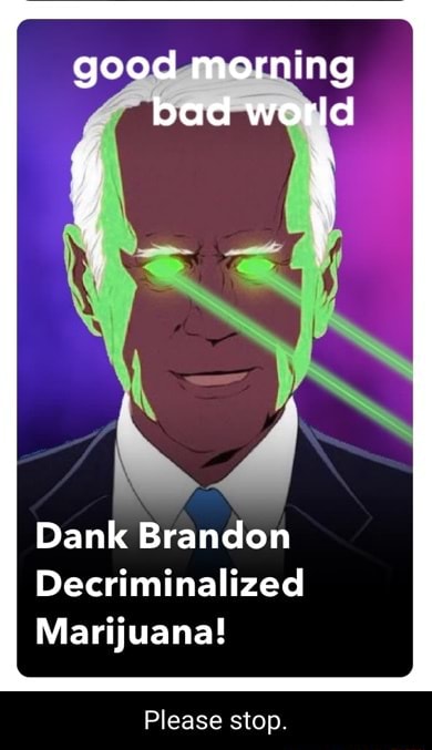 Good morning bad world Dank Brandon Decriminalized Marijuana! Please ...