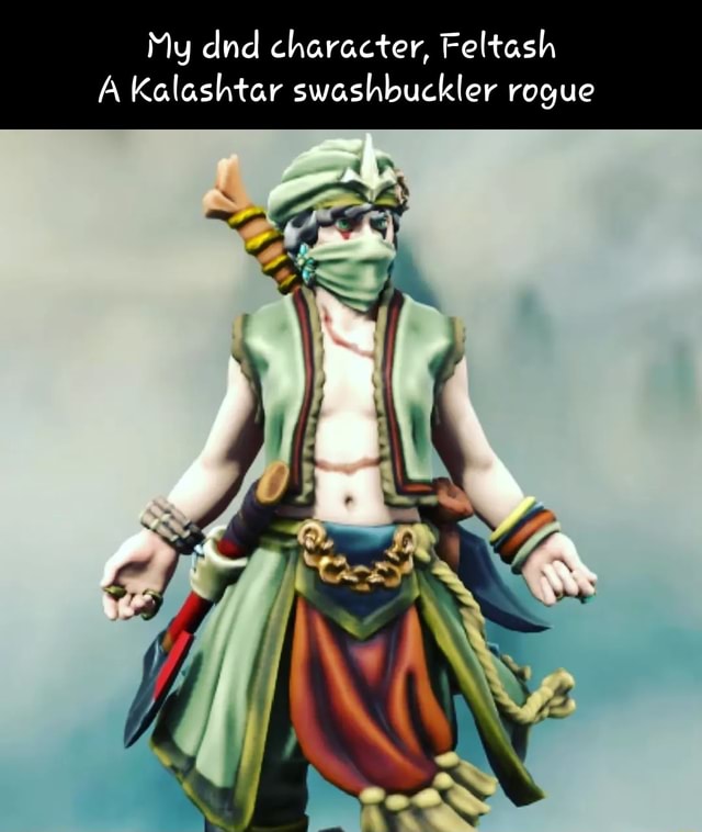 My dnd character, Feltash A Kalashtar swashbuckler rogue - iFunny