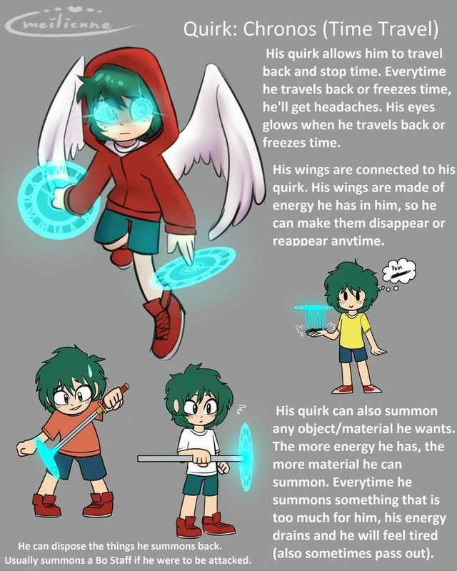 Cecilicnne Quirk: Chronos (Time Travel) His quirk allows him to travel ...