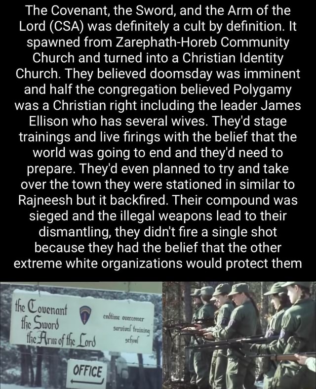 The Covenant, the Sword, and the Arm of the Lord (CSA) was definitely a ...