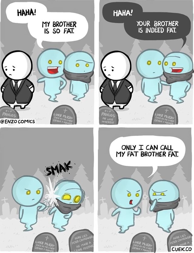 HAHA! HAHA! YOUR BROTHER INDEED FAT. MY BROTHER IS SO FAT. ONLY CAN ...