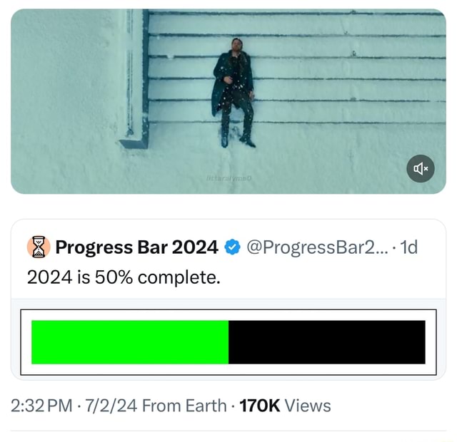 Progress Bar 2024 2024 is 50% complete. PM From Earth 170K Views - iFunny