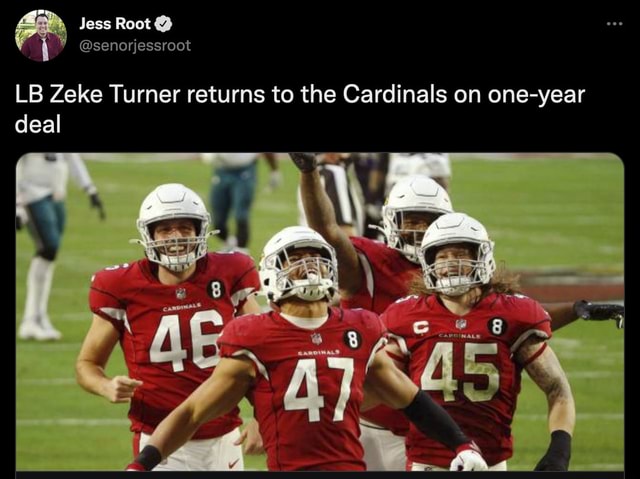 Jess Root @ @senorjessroot LB Zeke Turner returns to the Cardinals on ...