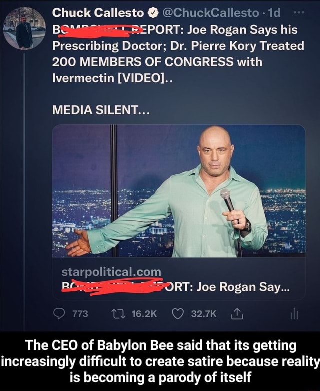 Chuck Callesto @ChuckCallesto id REPORT: Joe Rogan Says his Prescribing ...