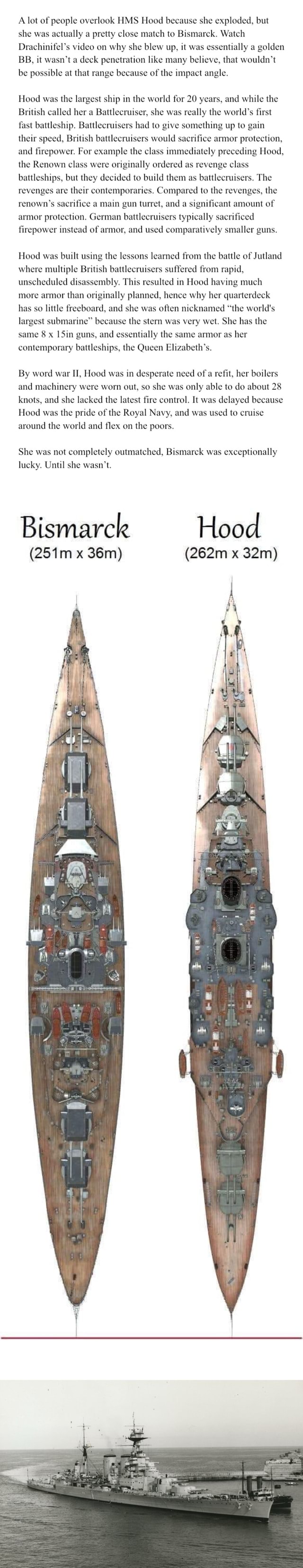 A lot of people overlook HMS Hood because she exploded, but she was ...