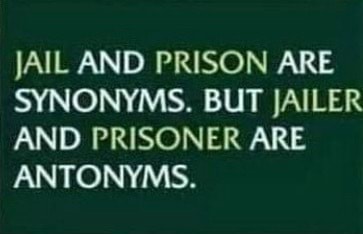 JAIL AND PRISON ARE SYNONYMS. BUT JAILER AND PRISONER ARE ANTONYMS ...