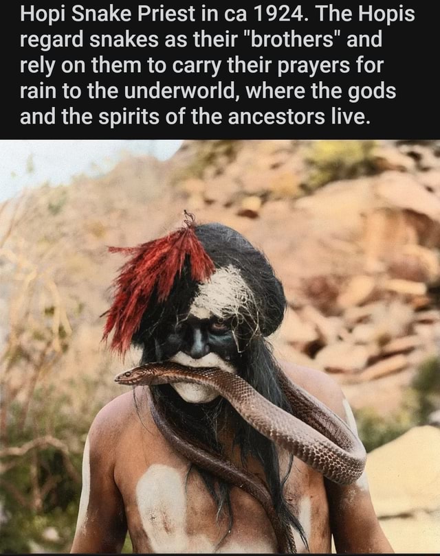 Hopi Snake Priest in ca 1924. The Hopis regard snakes as their ...