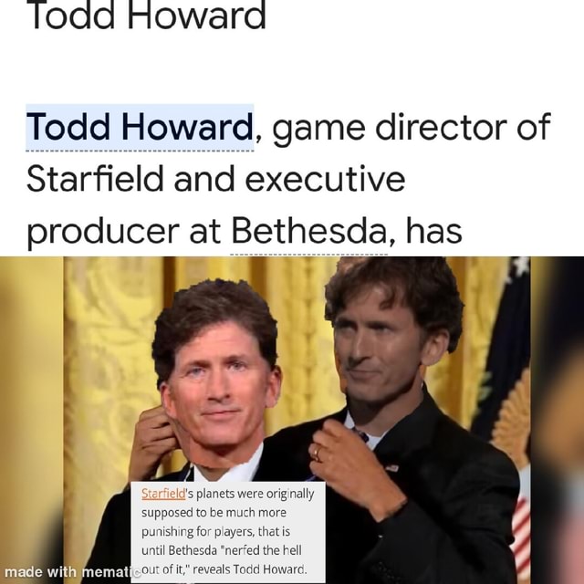 Load Howard Todd Howard, game director of Starfield and executive ...
