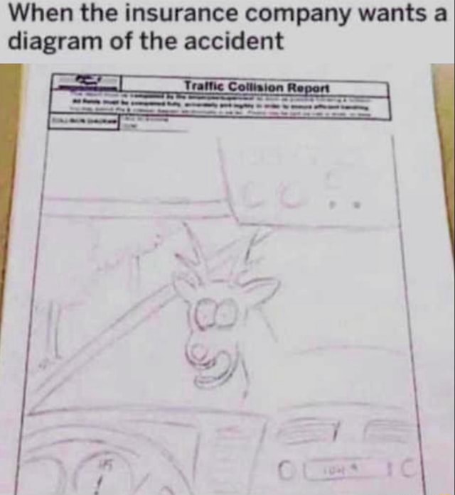 When the insurance company wants a diagram of the accident - iFunny