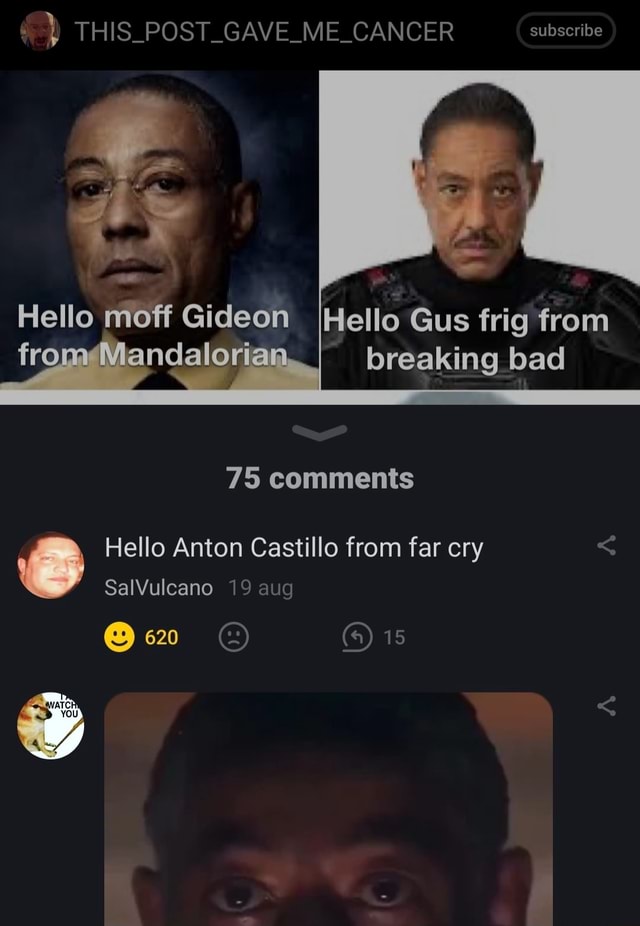 Wy THIS_POST_GAVE_ME_CANCER subscribe Hello moff Gideon Hello Gus frig ...