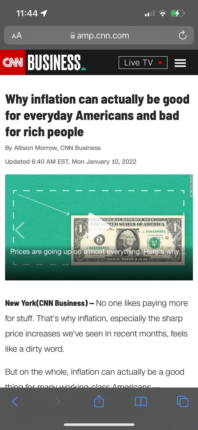 AA BUSINESS. Why inflation can actually be good for everyday Americans ...