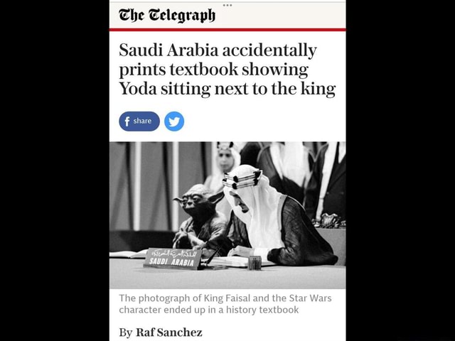 The Telegraph Saudi Arabia accidentally prints textbook showing Yoda ...