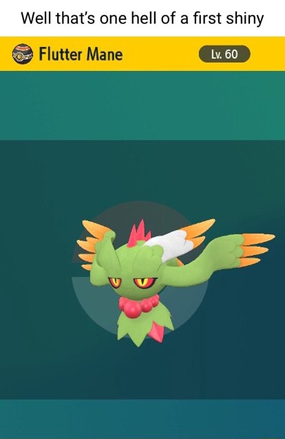 Well that's one hell of a first shiny Flutter Mane - iFunny