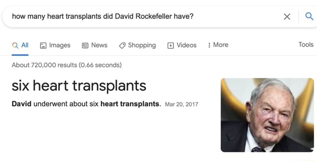 How many heart transplants did David Rockefeller have? Q All Images ...